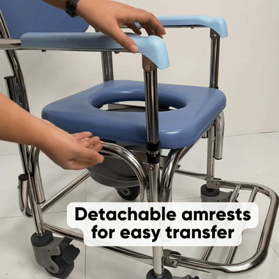 Mobile Mini Shower Commode, Ultra Compact Design | The Golden Concepts